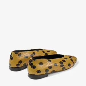 JIMMY CHOO Margot Flat Elaphe Printed Leather Flats
