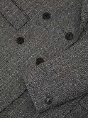 REISS Astrid Petite Wool Double-breasted Pinstripe Blazer