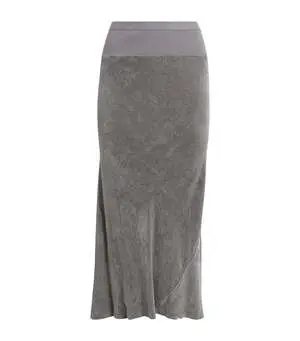 Rick Owens Velvet Midi Slip Skirt