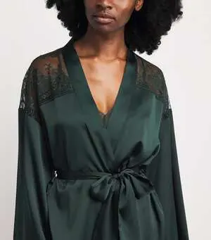 AUBADE Silk-blend Midnight Whisper Robe - Green