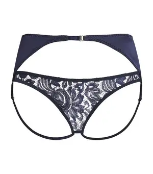 COCO DE MER Tamara Open Suspender Briefs - Blue