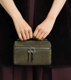 Tory Burch Suede Romy Clutch Bag - Brown