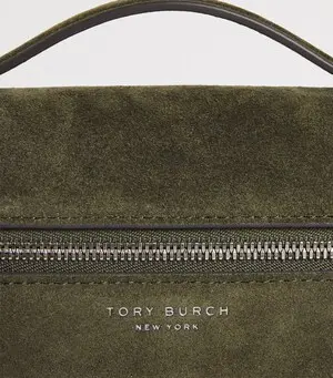 Tory Burch Suede Romy Clutch Bag - Brown