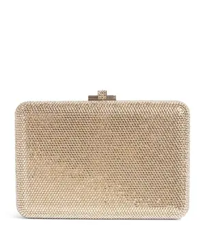 Judith Leiber Crystal-embellished Slim Slide Clutch Bag - Gold