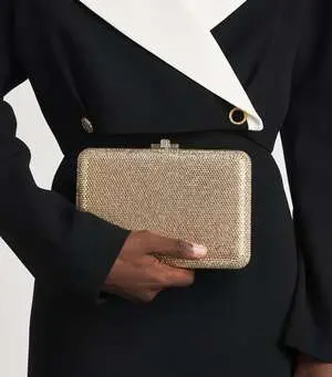 Judith Leiber Crystal-embellished Slim Slide Clutch Bag - Gold