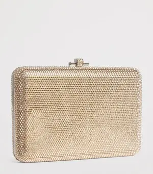 Judith Leiber Crystal-embellished Slim Slide Clutch Bag - Gold