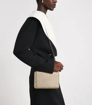 Judith Leiber Crystal-embellished Slim Slide Clutch Bag - Gold