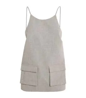ST. AGNI Backless Utility Sleeveless Top With Patch Pockets