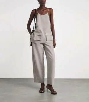 ST. AGNI Backless Utility Sleeveless Top With Patch Pockets