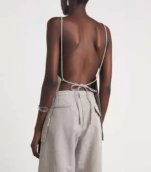 ST. AGNI Backless Utility Sleeveless Top With Patch Pockets