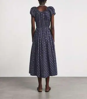 DÔEN Floral Print Organic Cotton Midi Dress