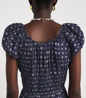 DÔEN Floral Print Organic Cotton Midi Dress