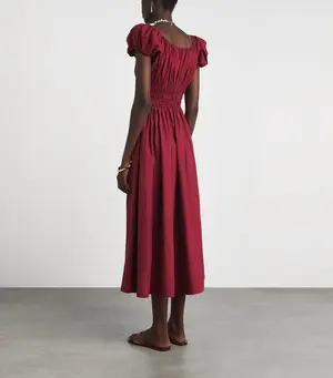 DÔEN Organic Cotton Shirred Midi Dress