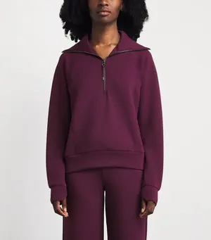 Spanx Airessentials Half-zip Sweater - Purple
