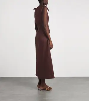 DÔEN Ramie Amorette Midi Dress - Burgundy