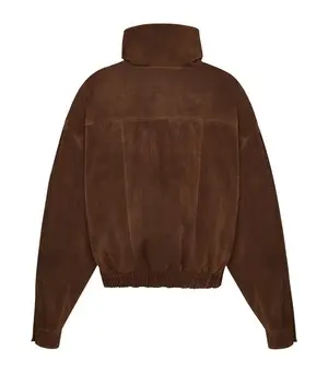 Saint Laurent Suede Funnel Neck Bomber Jacket