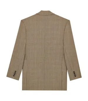 Saint Laurent Wool Check Double-breasted Blazer