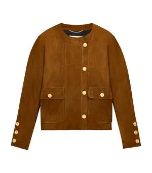 Saint Laurent Suede Cassandre-button Jacket
