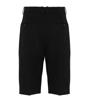 Saint Laurent Grain De Poudre Wool Tailored Bermuda Shorts