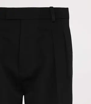 Saint Laurent Grain De Poudre Wool Tailored Bermuda Shorts