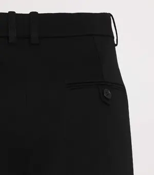 Saint Laurent Grain De Poudre Wool Tailored Bermuda Shorts