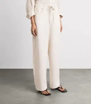 Citizens Of Humanity Brynn Wide Leg Drawstring Trousers - Ivory