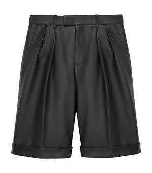 Saint Laurent Leather Tailored Shorts