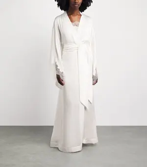 Carine Gilson Short Silk Cérè Robe - White