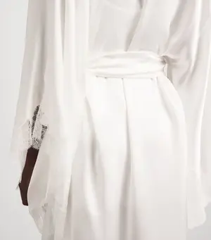 Carine Gilson Short Silk Cérè Robe - White