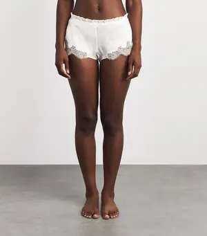 Carine Gilson Silk Cérè Pyjama Shorts - White
