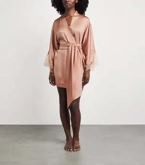 Carine Gilson Short Silk Cérès Robe - Nude