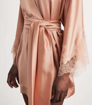 Carine Gilson Short Silk Cérès Robe - Nude