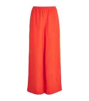 ERES Linen Wide-leg Trousers - Red