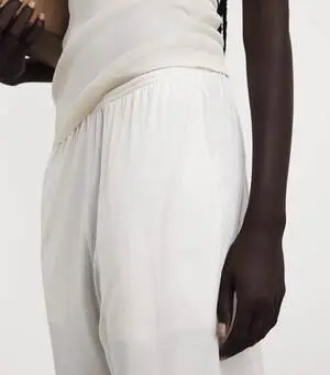 TOTEME Cotton-silk Wide-leg Trousers