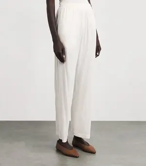 TOTEME Cotton-silk Wide-leg Trousers