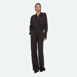 Helmut Lang Fluid Drape Microsueded Tencel Shirt - Truffle