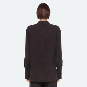 Helmut Lang Fluid Drape Microsueded Tencel Shirt - Truffle