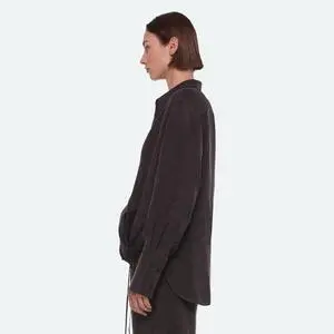 Helmut Lang Fluid Drape Microsueded Tencel Shirt - Truffle