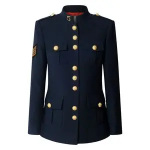THE EXTREME COLLECTION Navy Military Jacket With "number 5" Embroidery