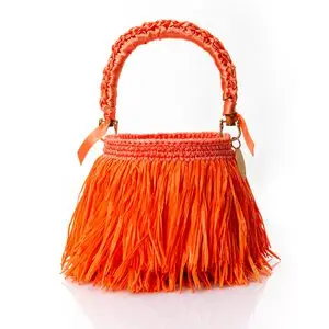 SPEIRA Bucket Raffia Fringes - Orange