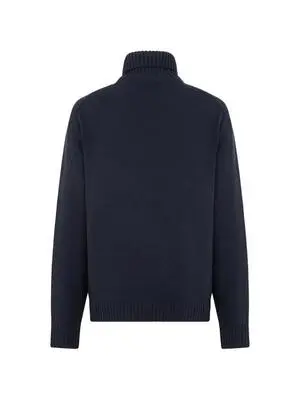 SLOWEAR Ribbed-knit Roll-neck Sweater - Blue