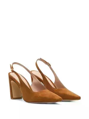 STUART WEITZMAN Stassi Slingback Suede Pumps - Brown