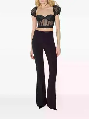 Elisabetta Franchi Boot-cut Trousers With Logo Detail