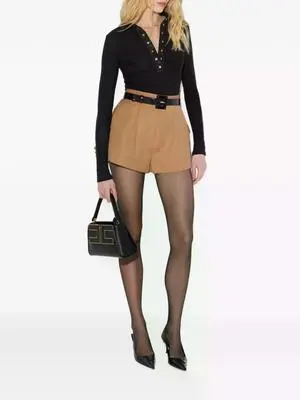 Elisabetta Franchi Gabardine Shorts With Flounces