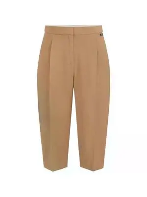 Elisabetta Franchi Flowing Gabardine Trousers - Neutrals