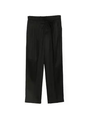 Calvin Klein Pleated Straight-leg Trousers - Black
