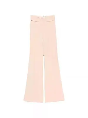Elisabetta Franchi Logo Plaque Flared Trousers - Pink