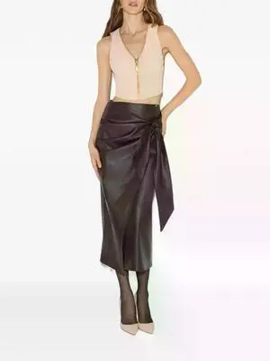 Elisabetta Franchi Sleeveless Technical Fabric Top With Zip Closure