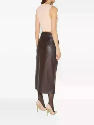 Elisabetta Franchi Sleeveless Technical Fabric Top With Zip Closure
