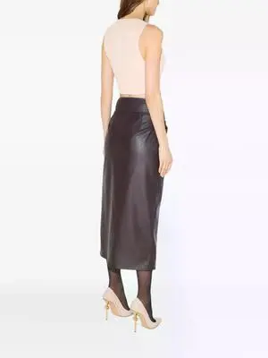 Elisabetta Franchi Sleeveless Technical Fabric Top With Zip Closure